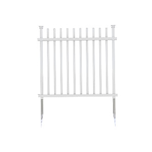 41in H x 44in W (2 Panels) No Dig Zippity Burbank Fence Panel Kit, No Dig Fence Panels, White Vinyl Fences for Yard, Temporary Fence for Backyard, White Picket Fence Garden Border, DIY Fence ZP19057