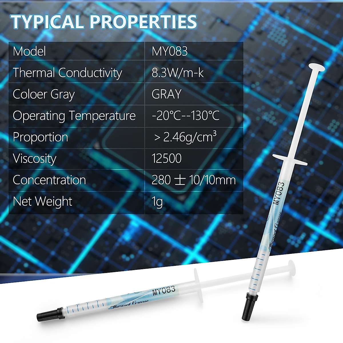 MY083-10pcs(1PCS-1g)-CPU Thermal Paste 8.3W/m- Thermal Compound Heatsink Paste Silicon Grease for PC CPU GPU LED PS4