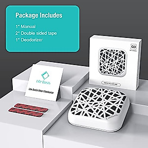 Life Basis Refrigerator Deodorizer Household Fridge Odor Eliminator Odor Absorber for Freezer Last for 10 Years with 2 Adhesive Stickers and CH-cut Upgraded Technology