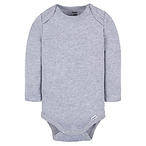 Gerber Baby 6 Pack Long-Sleeve Onesies Bodysuit, White and Black