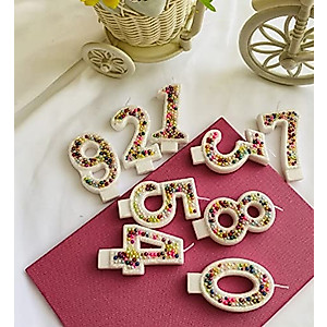 Birthday Candles, Pearl Sequin Number Candle Party Supplies (Number-3)