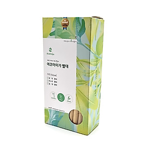 EcoAmiga Bamboo Straw, 8 Inch Reusable & Biodegradable Organic Bulk Straws – Great Ecological Alternative to Plastic Straws (Reed)
