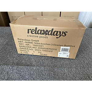 Relaxdays XXL Bamboo Sewing Box, Many Compartments, Foldable, Empty Organizer Basket, HWD 30 x 44 x 22 cm, Natural