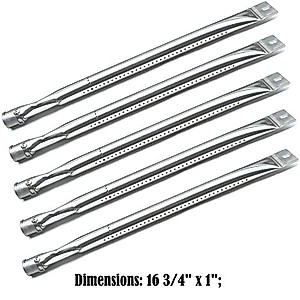 Direct Store Parts DA101 (5-Pack) Stainless Steel Burner Replacement for Master Forge Models: L3218, P3018, SH3118B Gas Grill