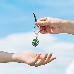 Tropical Palm Leaf Keychain Green Leaf Key Ring Tropical Party Decoration Birthday Luau Hawaiian Party Decoration
