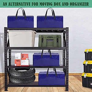ATQTQ Extra Large Moving Bags Heavy Duty Storage Bags with Handles & Zippers, Dorm Moving Totes for Space Saving, College Packing Supplies for Clothes- Moving Box w/Backpack Straps(Dark Blue, 8 Pack)