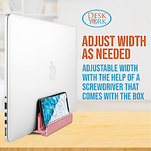 Desk York Adjustable Vertical Laptop Stand Computer Docking Station–Desktop Organizer –Office and Desk Accessories for Men and Women–Vertical PC Holder–Fits All MacBook/Air/HP/Dell/Samsung/Lenovo