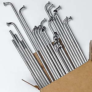 BaveL 36pcs Steel Spokes Mountain Bike Spokes MTB 272mm W/Nipples (Silver, 272)