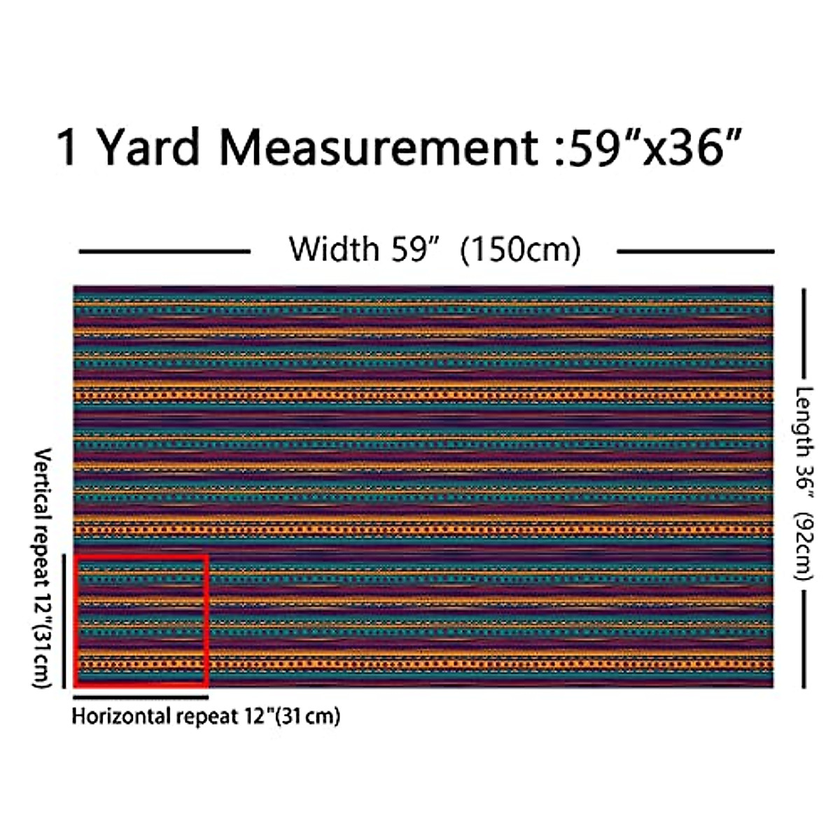 Aztec Fabric by The Yard, Boho Indian Upholstery Fabric, Tribal Traditional Ethnic Decorative Fabric, Cartoon Waterproof Outdoor Fabric, DIY Art Upholstery and Home Accents, Red Green, 2 Yards