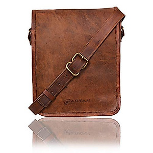 AryanExports Genuine Leather Vintage Handmade 11 Inch Craft Shoulder Cross Body Sling Bag Brown Satchel Unisex Bag - Gifts Sale Suits For Men Or Women