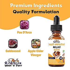 Natural Yeast Infection Treatment for Dogs - Helps to Support Itching Relief, Allergy Relief, Inflammation Relief & More - Itch Relief for Dogs - Dog Ear Infection Treatment - Dog Itch Relief - 1 oz