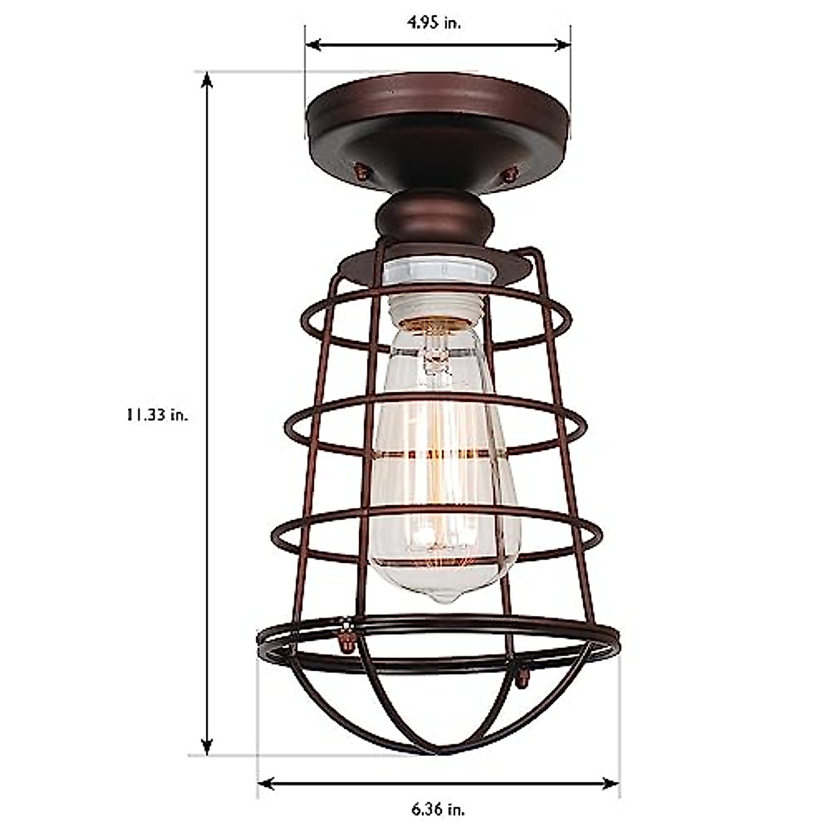 Design House 519694 Ajax 1 Light Ceiling Light, Bronze
