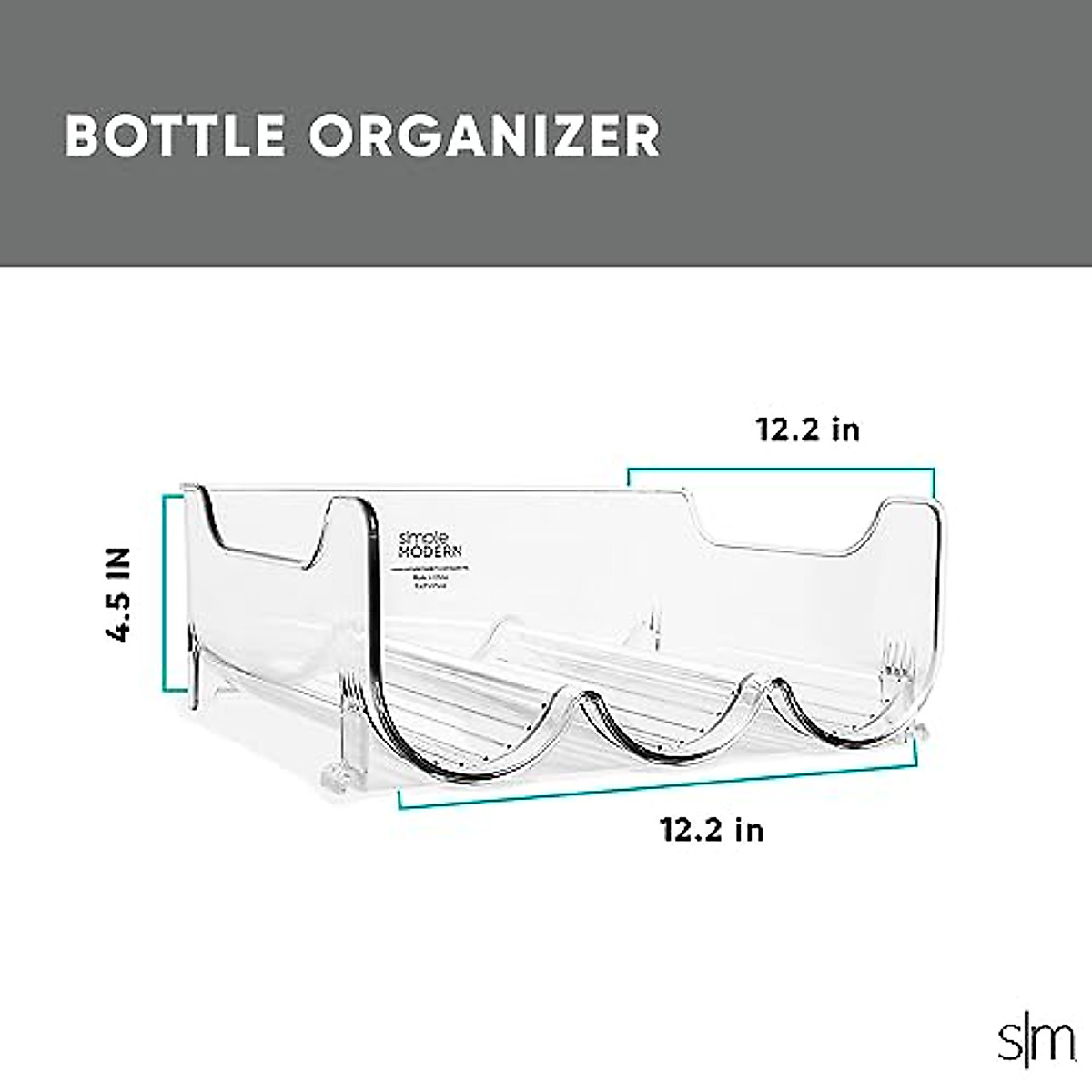 Simple Modern Water Bottle Organizer for Cabinet | Stackable Storage Plastic Organizer Rack for Bottles and Tumbler | Organization Shelf for Pantry, Kitchen, Refrigerator, Countertop | 2 Pack