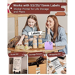 Phomemo M02S Mini Thermal Printer- 300dpi HD Bluetooth Mobile Printer Compatible with iOS and Android, Work with 3 Size Papers, Photo Printer for Plan Journal, Travel, DIY Cards, Gift, Purple