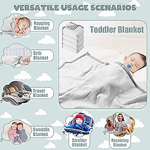 4 Pcs Daycare Cot Blanket Daycare Nap Blanket Cozy 28'' x 40'' Daycare Cot Rest Time Blankets for Kids, Toddler, Baby, Classroom, Preschool, Daycare or Nursery (Gray)