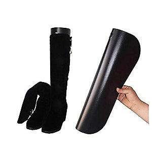 ericotry 2 Pairs Of Black Plastic Lengthening And Shaping Shoes High And Short Boots Automatic Support Shaping Shoes Tree Insertion Knee High Shoes Thigh Boots For Women And Girls(14inch)