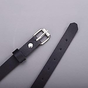 Wiwpar Punk Black Leather Body Waist Chain Silver Tassels Layered Belly Belt Nightclub Rave Party Body Jewelry Accessory for Women Girls（style2