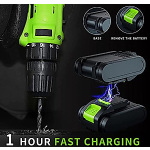Aokia Cordless Weed Wacker Set: 12V Electric Driver Tool Kit String Trimmer 3/8-Inch Keyless Chuck 1500rpm Variable Speed Cutting Wall Wood Metal 43pcs Wacker Bit