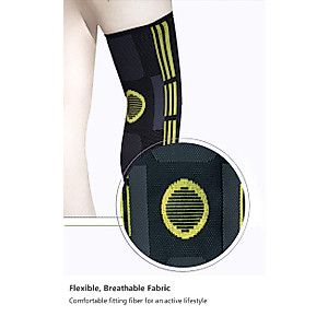 Compression Knee Sleeve, 1 Pair Best Knee Brace Support for Men & Women, Knee Support for Arthritis, ACL, Running, Pain Relief, Injury Recovery, Basketball and More Sports (2020)