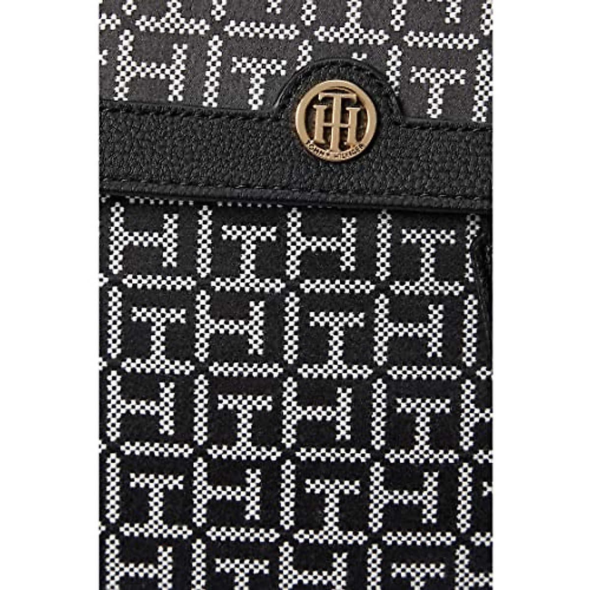 Tommy Hilfiger Gretta II Flap Backpack With Hangoff Square Monogram Jacquard Black/White One Size