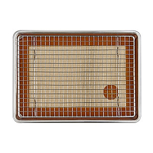 Mrs. Anderson’s Baking Non-Stick Silicone Quarter-Size Baking Mat Set, 8.5-Inch x 12-Inch, Set of 2