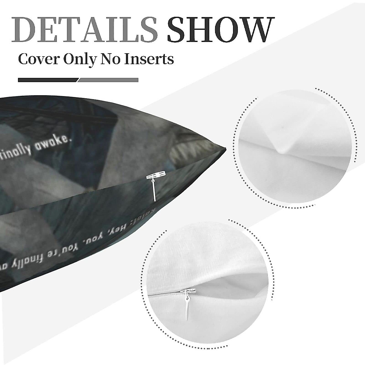 ZHUHOO You're Finally Awake Bedroom Couch Sofa Square Pillow Case Home Decorative Throw Pillow Covers 18x18 Inch