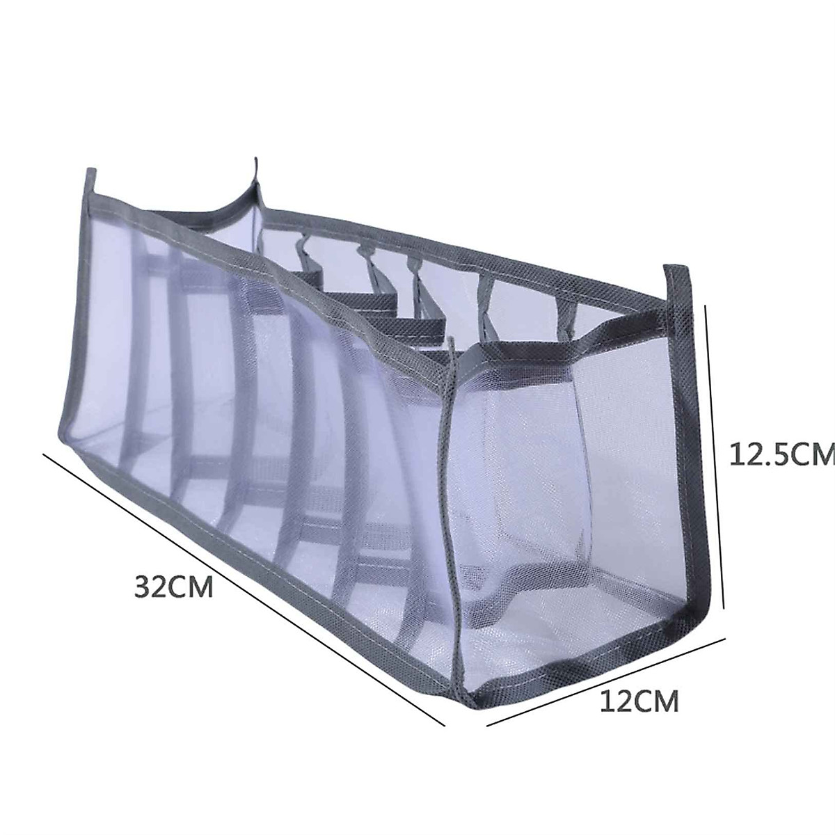 QBQBY 6/7/11 Grids Washable Wardrobe Clothes Organizer Jeans Compartment Storage Box Foldable Closet Drawer Organizer Clothes Drawer Mesh Separation Box Portable Clothes Wardrobe,Grey 2