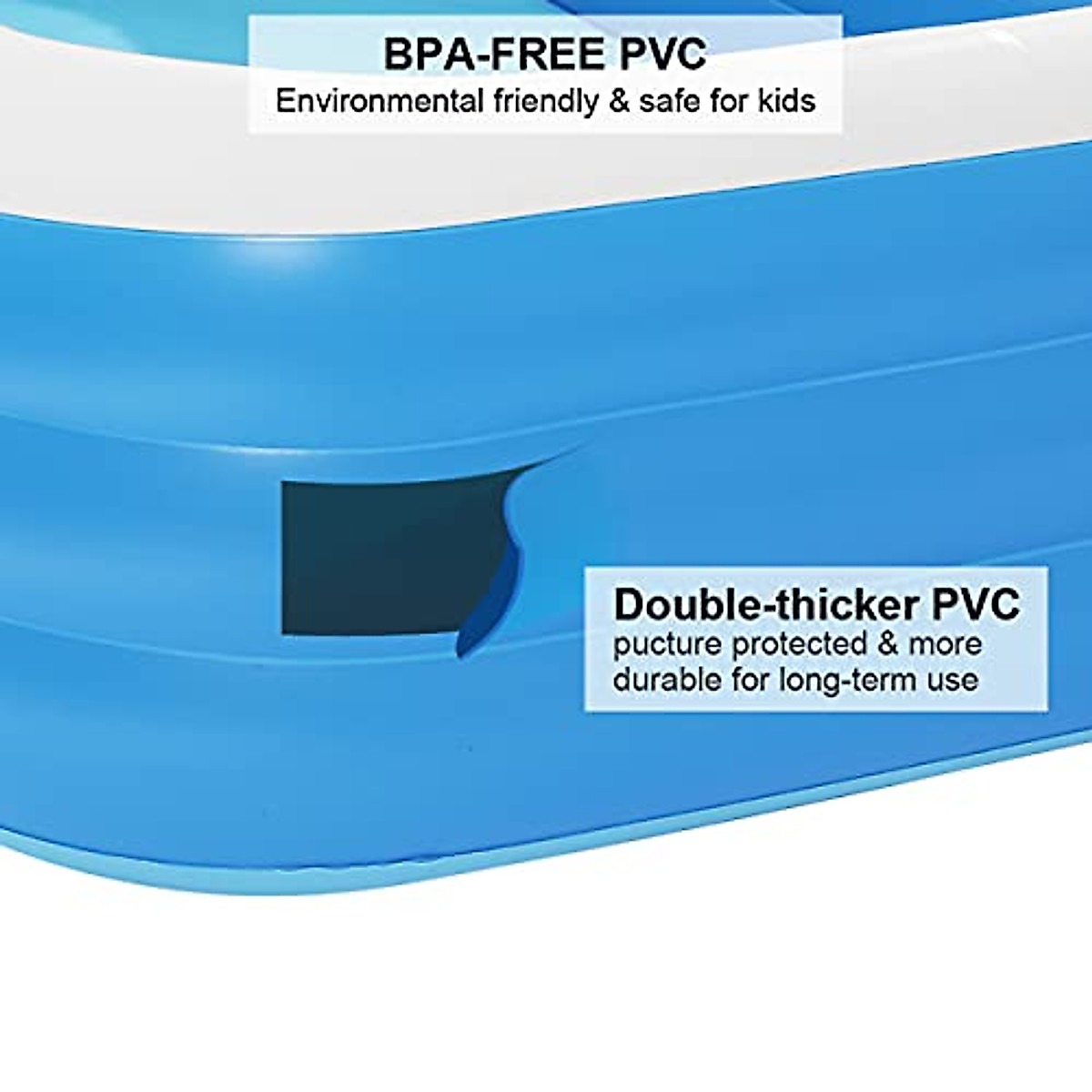 120" x 72" x 22" Inflatable Swimming Pool Family Full-Sized Inflatable Pools Wall Thickness 0.4mm Family Lounge Pool for Kids & Adults Oversized Kiddie Pool Outdoor Blow Up Pool for Backyard, Garden