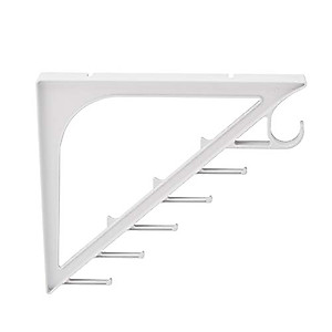 Amazon Basics Closet Bracket with Extra Diagonal Storage - Large(15.5x9.8x2.2)White, 2-Pack
