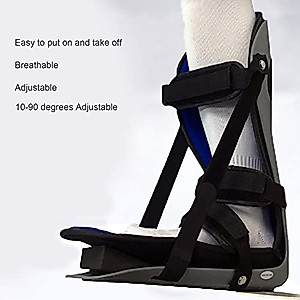 Plantar Fasciitis Night Splint Achilles Tendonitis Night Brace Adjustable Nighttime Foot Pain Relief Device with Calf Stretching for Orthopedic Relief(L)