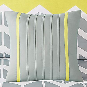 Intelligent Design ID12-234 Nadia Duvet Cover King/Cal King Size - Yellow , Chevron Duvet Cover Set – 5 Piece – Ultra Soft Microfiber Light Weight Bed Comforter Covers