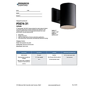 Cylinder Collection 5" Modern Outdoor Wall Lantern Light Black