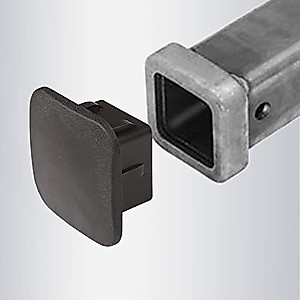 cueclue Pack-1 Trailer Hitch Cover, 2" Rubber Trailer Hook Protection Cover, Dustproof and Waterproof Trailer Receiver Tube Plug Cap for Most Cars, Trucks (Black)