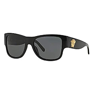 Versace VE4275 GB1/87 58M Black/Grey Square Sunglasses For Men For Women + BUNDLE with Designer iWear Eyewear Kit