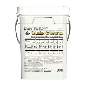 Augason Farms Breakfast and Dinner Variety Pail Emergency Food Supply Everyday Meals 4 Gallon Pail & Butter Powder 2 lbs 4 oz No. 10 Can