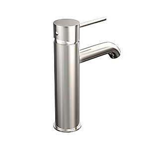 Ivanees Bathroom Sink Faucet Single Handle, Single Hole Faucet, Hot & Cold Mixer Tap Bathroom Faucet, Lead-Free Solid Brass Faucet, Brushed Nickel Finish, Deck Mounted Bath Faucet