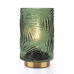 Battery Operated Table Lamps Cordless Floral Battery Powered Table Lamp,Cordless Lamps for Tables,Glass Table Lamp,Cordless Table Lamp with Timer,LED Nightlight,Decorative Lights for Home Decor