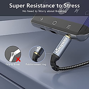 KOOPAO 3.5mm Headphone Extension Cable, [2 in 1] Hi-Fi Sound 3.5mm Male to Female Stereo Audio Cable Extension Cord for Phones, Headphones, Speakers, Tablets, PCs, MP3 Players and More (4FT/1.2M)