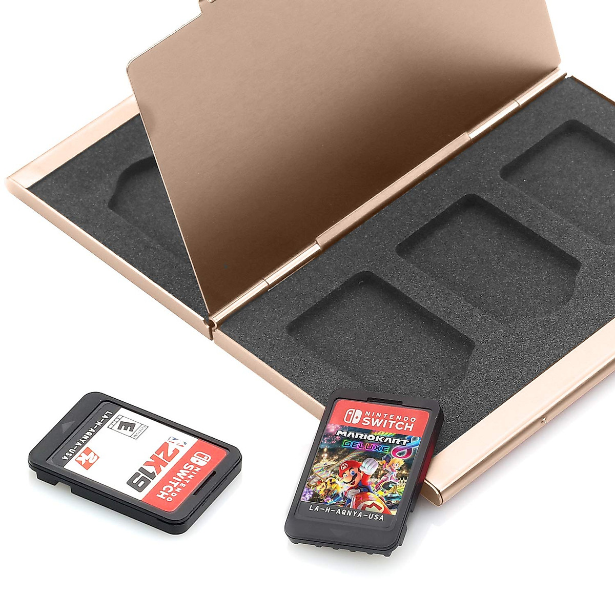 Premium Game Card Case for Nintendo Switch, Aluminum Game Cartridge Holder for Nintendo Switch (Hold 6 Game Cards) - Black