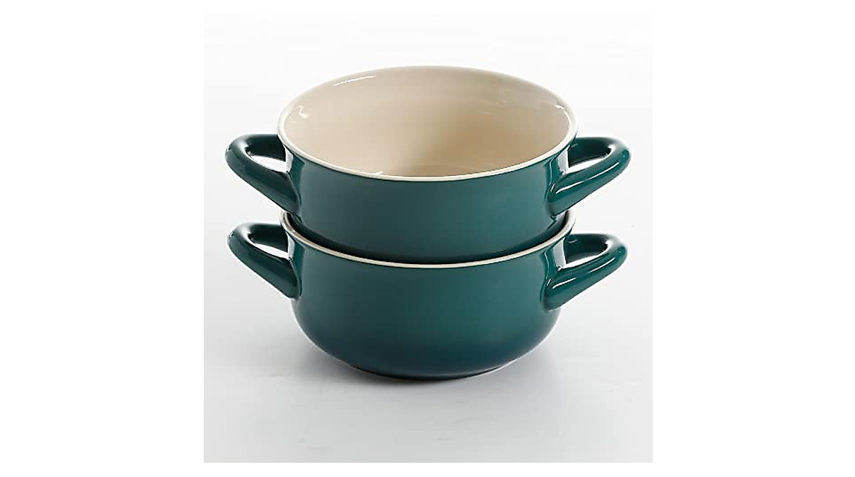 Crock Pot 30oz Artisan Stoneware Soup Bowl Set - Teal Gradient