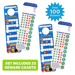 Nickelodeon PAW Patrol Potty Training Stickers Rewards Kit for Kids Learning to Use The Toilet, Blue, 2 Piece