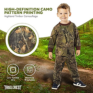 TrailCrest by Treel Infant - Toddler Cotton Camo Long Sleeve T-Shirt and Long Pants Set, 18-24 Months, Camo