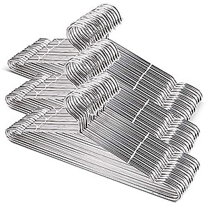 Tosnail 50 Pack Stainless Steel Strong Wire Metal Hangers Heavy Duty Clothes Hangers - 16.5"/42cm