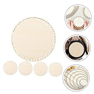 STOBAZA 25 pcs Woven Bag Base Round Bottom Basket Wood Bag Bottom Basket Bottom Basket Weaving Base Wooden Handbag Base Circle Purse DIY Kits Wooden Bag Bottom Shaper Round Basket Crochet