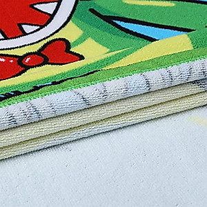 Athaelay Kids Towels with Hood for Bath Beach Pool Toddler Hooded Towel Poncho Swim Cover-ups with Drawstring Bag (Alligator)