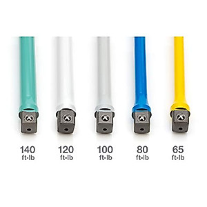Steelman 1/2-Inch Drive 5-Piece Torque Extension Set, 8 Inches Long, Corrosion-Resistant Powder-Coated Steel, 65ft-lb, 80ft-lb, 100ft-lb, 120ft-lb, and 140ft-lb Torque Sticks