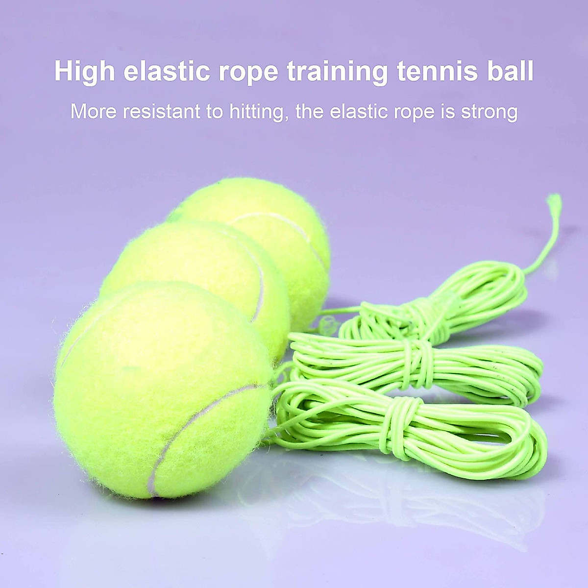 Shanrya Elastic Rope Tennis Ball, Tennis Training Ball with String Tennis Ball Training Tool Tennis Balls Bulk for Tennis Courts for Beginners Tennis Players