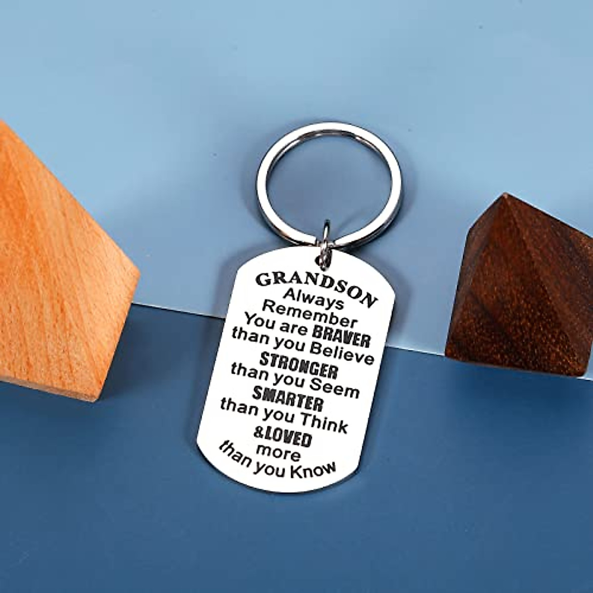 Grandson Gifts from Grandma Grandpa Christmas Gifts for Teenage Boys Inspirational Gifts for Men Kids Teen Him Keychain Birthday Graduation Back to School Stocking Stuffers for Boys Motivational Gifts