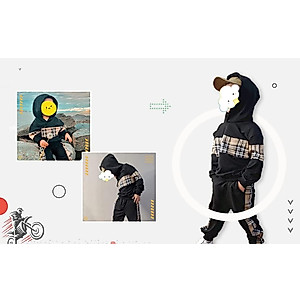 FoWear Toddler Boy Clothes Kid Fall Outfit Plaid Patchwork Hooded Long Sleeve Sweatshirt Pants Outfits Sets 5-6 Years