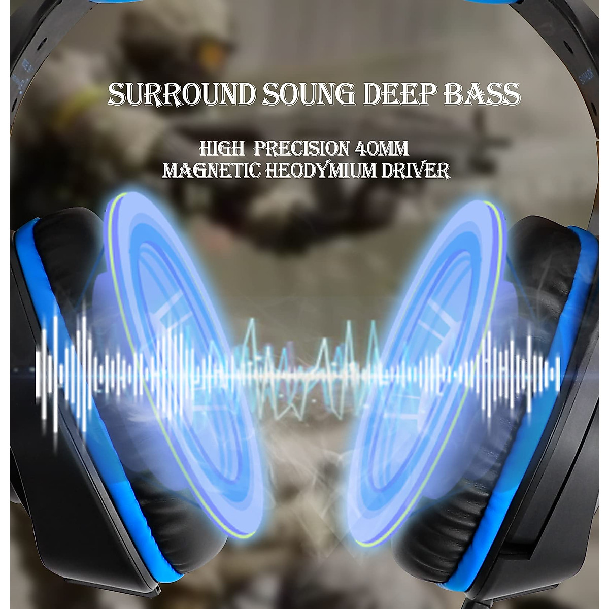 SVYHUOK Pro Gaming Headset for PC PS4 Xbox One Surround Sound Over-Ear Headphones with Mic LED Light Bass Surround Soft Memory Earmuffs for Computer Laptop Switch Games Kid’s Boy’s Teen’s Gifts